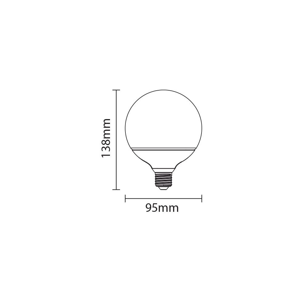 12W LED DIMMABLE lemputė E27 G95 170-265V šiltai balta | LED Produkcija